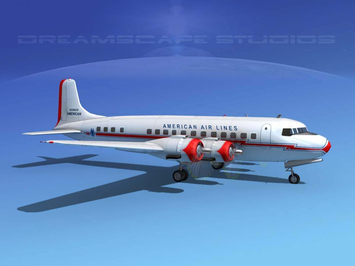 Douglas DC-6 American Airlines 3D Model by Dreamscape Studios