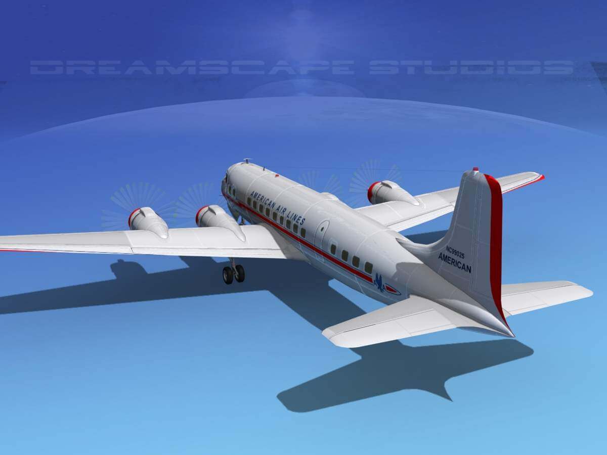 Douglas DC-6 American Airlines 3D Model by Dreamscape Studios