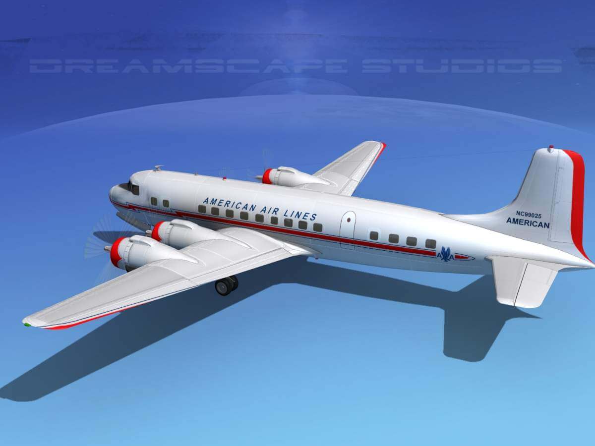 Douglas DC-6 American Airlines 3D Model by Dreamscape Studios