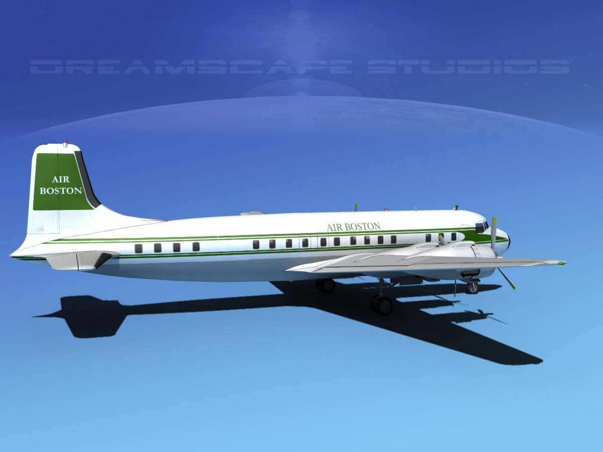 Douglas DC-7B Air Boston 3D Model by Dreamscape Studios