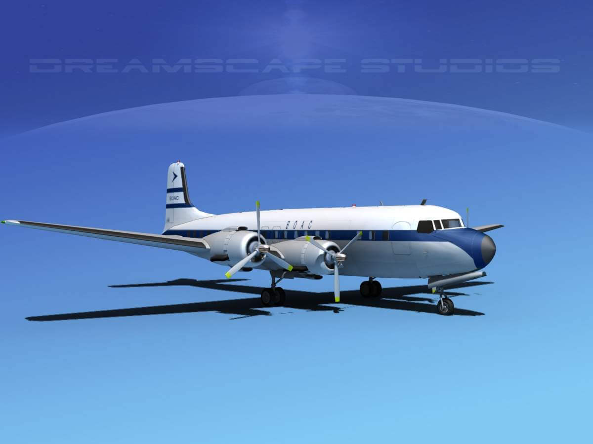 Douglas DC-7B BOAC 3D Model by Dreamscape Studios