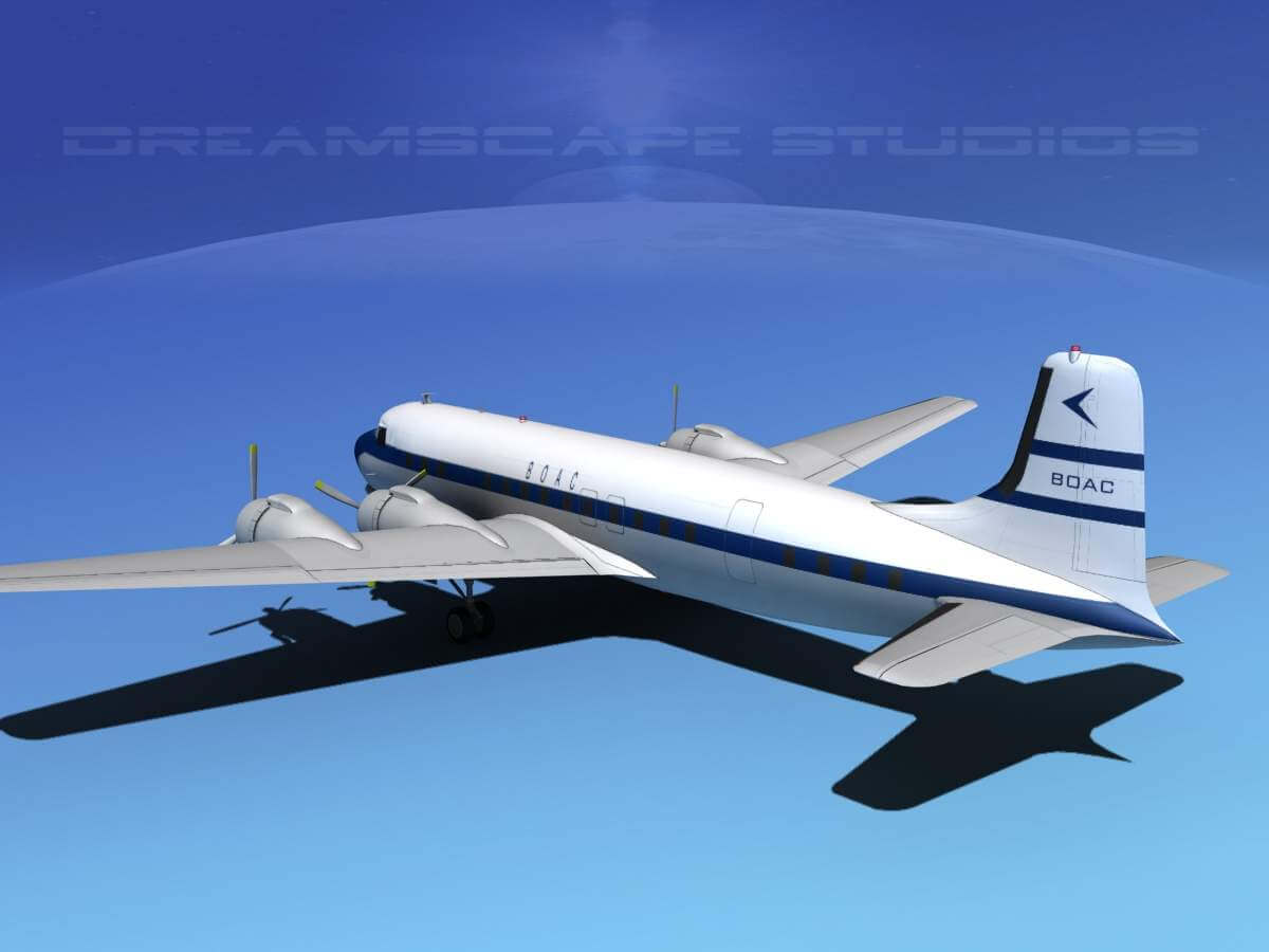 Douglas DC-7B BOAC 3D Model by Dreamscape Studios