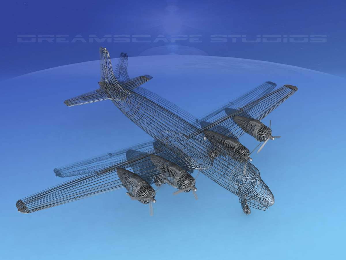 Douglas DC-7B United Airlines 3D Model by Dreamscape Studios