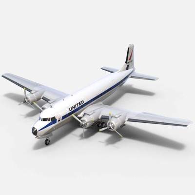 Douglas DC-7B United Airlines 3D Model by Dreamscape Studios