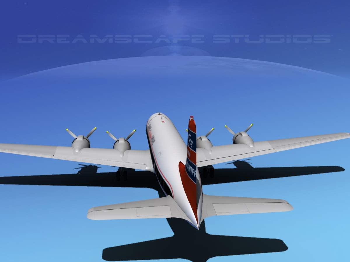 Douglas DC-7C Braniff Intl 3D Model by Dreamscape Studios