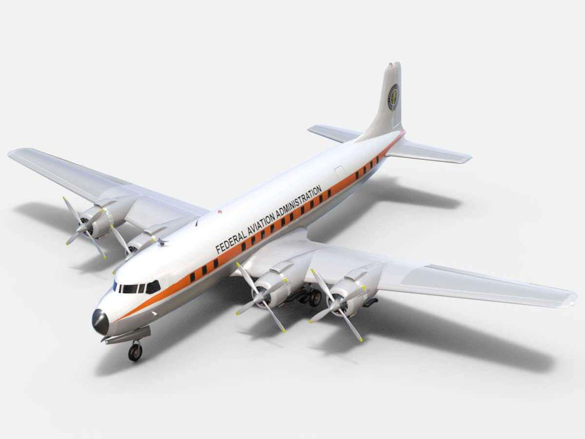 Douglas DC-7C FAA 3D Model by Dreamscape Studios