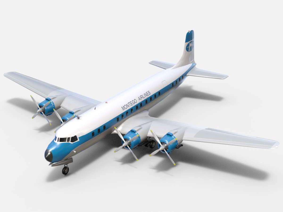 Douglas DC-7C Montego Air 3D Model by Dreamscape Studios