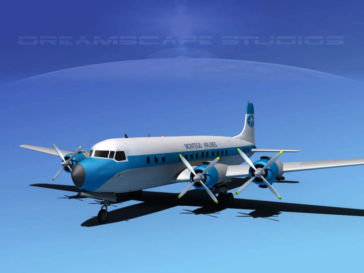 Douglas DC-7C Montego Air 3D Model by Dreamscape Studios