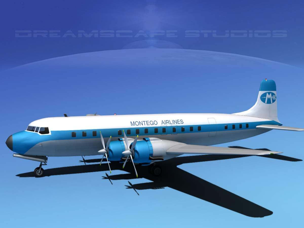 Douglas DC-7C Montego Air 3D Model by Dreamscape Studios