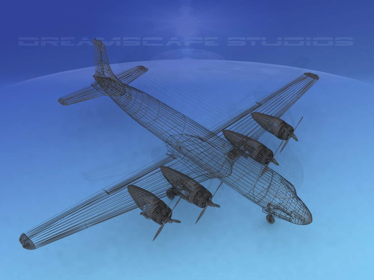 Douglas DC-7C Montego Air - 3D Model by Dreamscape Studios