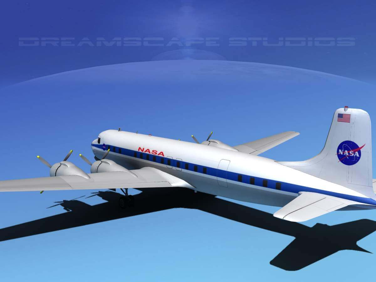 Douglas DC-7C NASA 3D Model by Dreamscape Studios