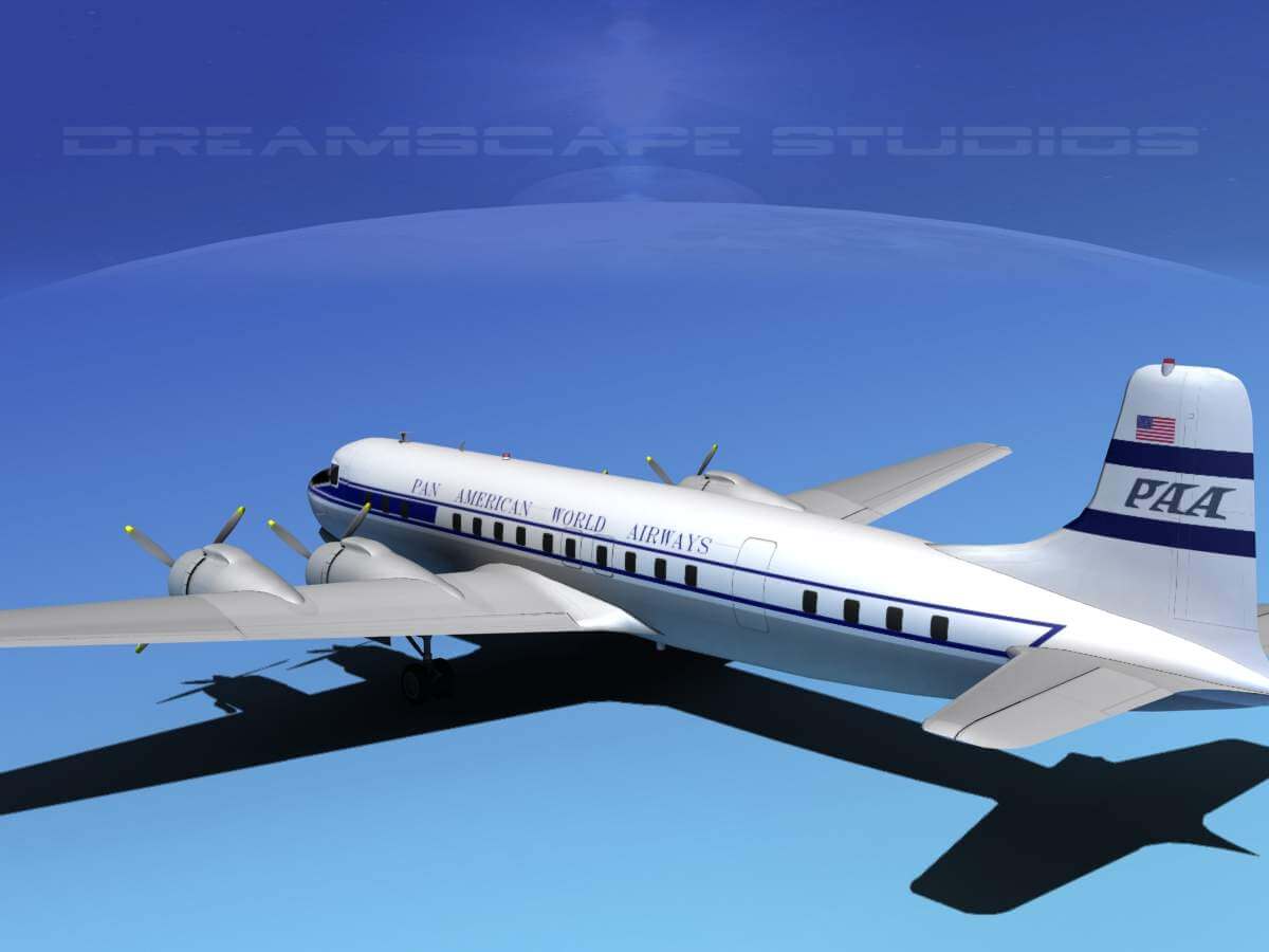 Douglas DC-7C Pan American 3D Model by Dreamscape Studios