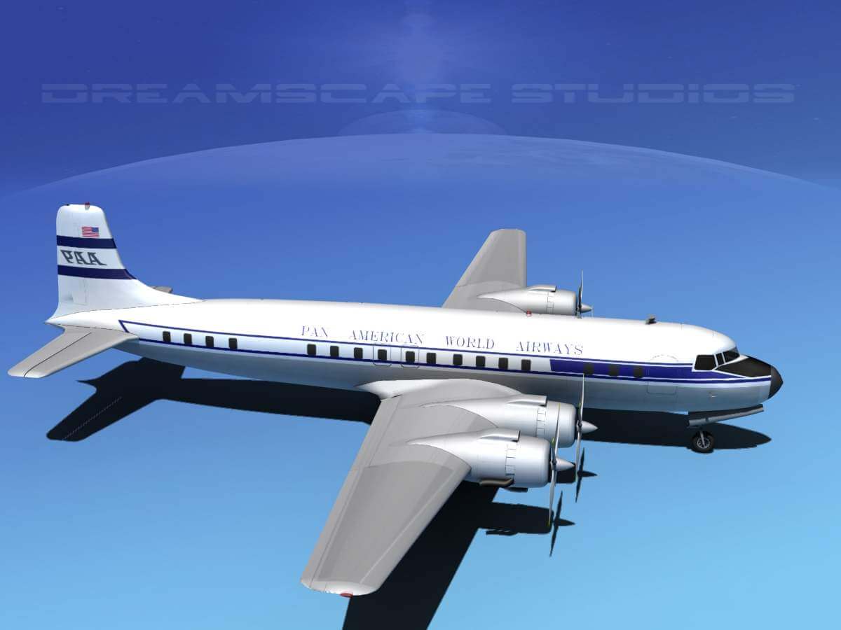 Douglas DC-7C Pan American 3D Model by Dreamscape Studios