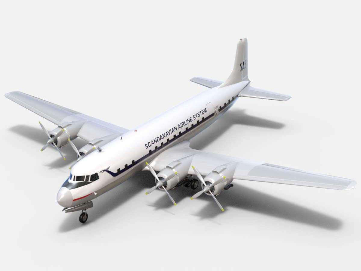 Douglas DC-7C Scandanavian 3D Model by Dreamscape Studios