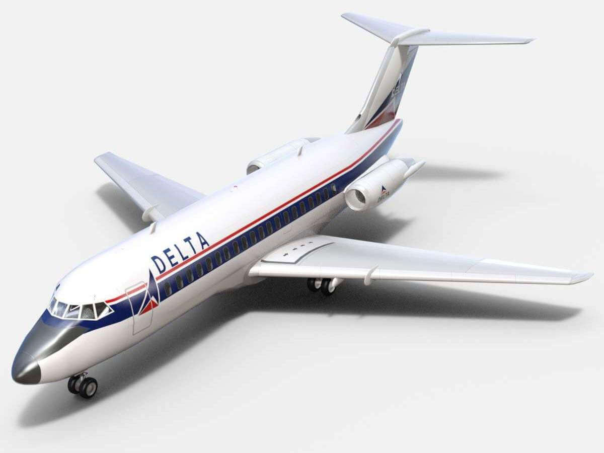 Douglas DC-9-15 Delta Airlines 3D Model by Dreamscape Studios