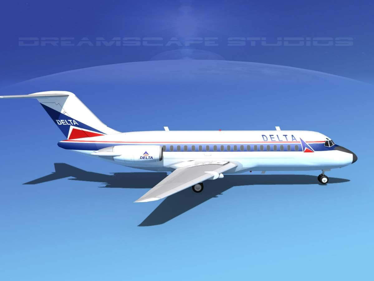 Douglas DC-9-15 Delta Airlines 3D Model by Dreamscape Studios