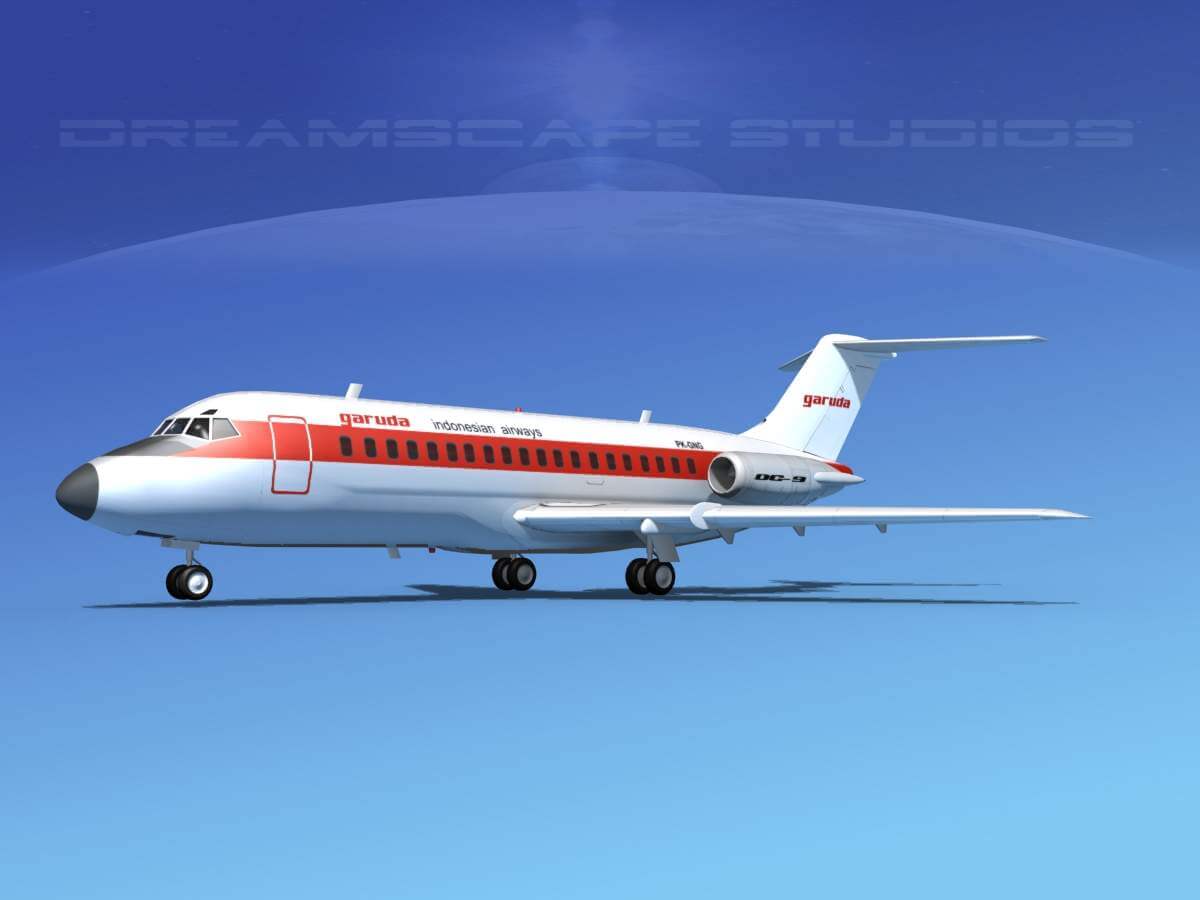 Douglas DC-9-15 Garuda 3D Model by Dreamscape Studios