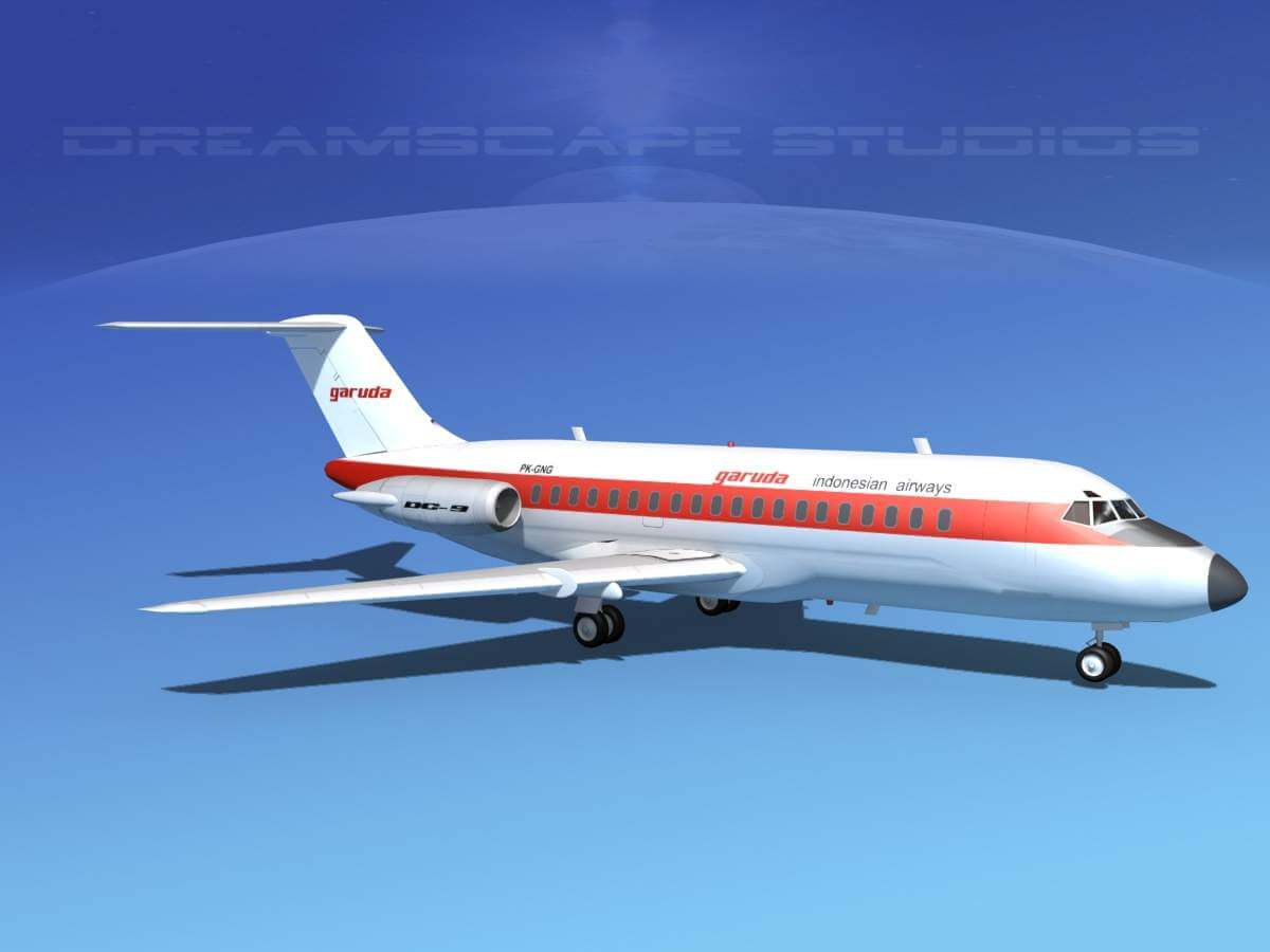 Douglas DC-9-15 Garuda 3D Model by Dreamscape Studios