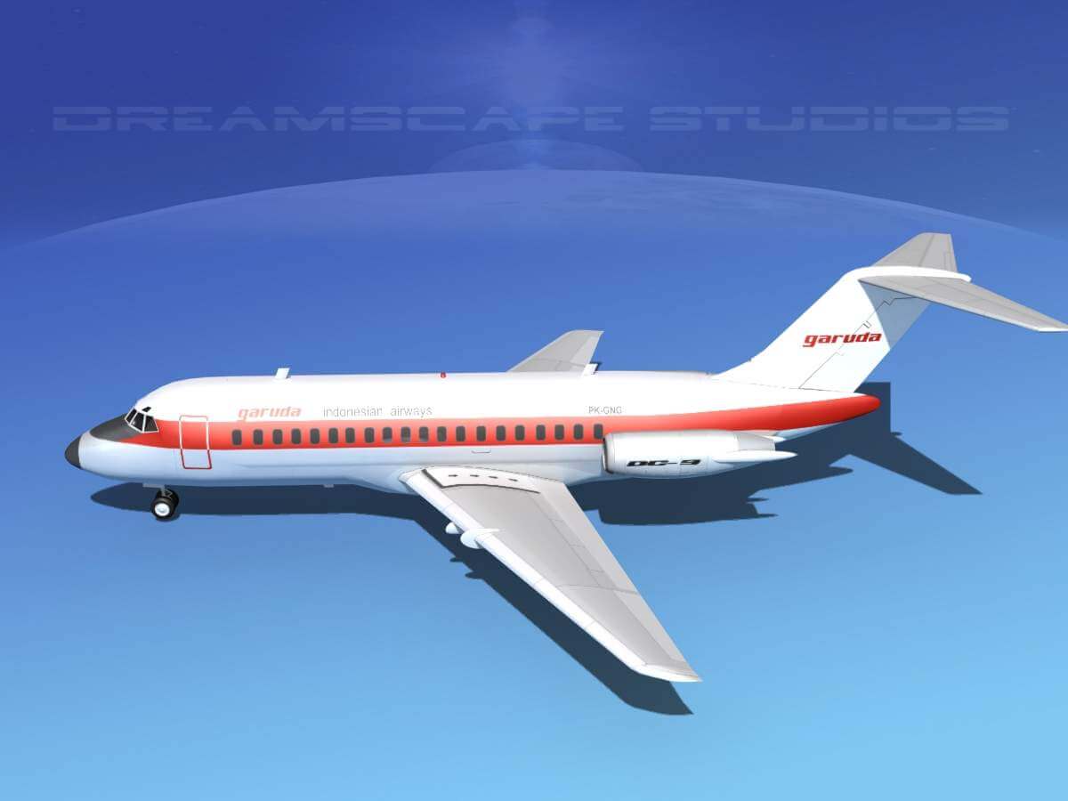 Douglas DC-9-15 Garuda 3D Model by Dreamscape Studios
