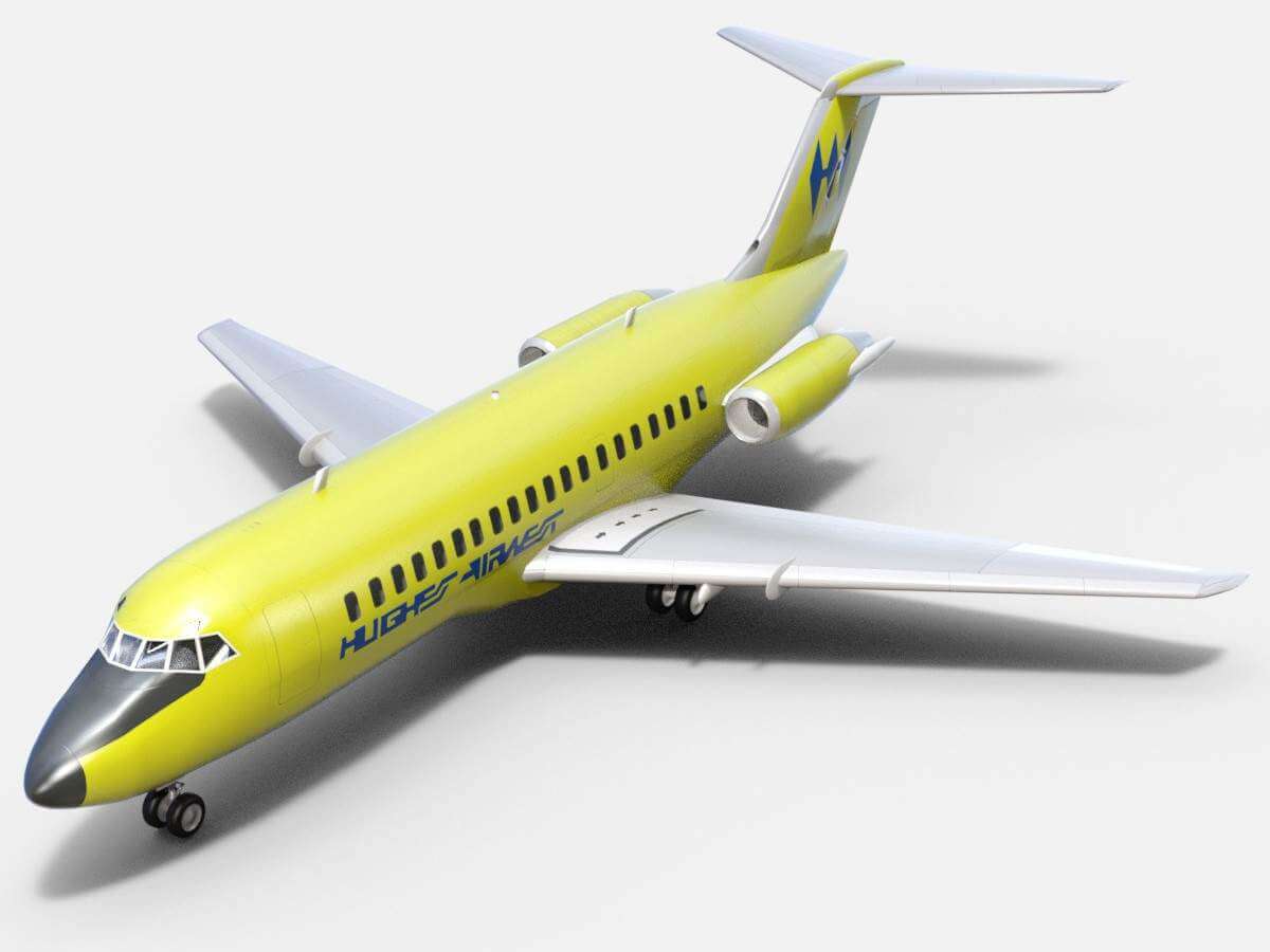 Douglas DC-9-15 Hughes Air West 3D Model by Dreamscape Studios