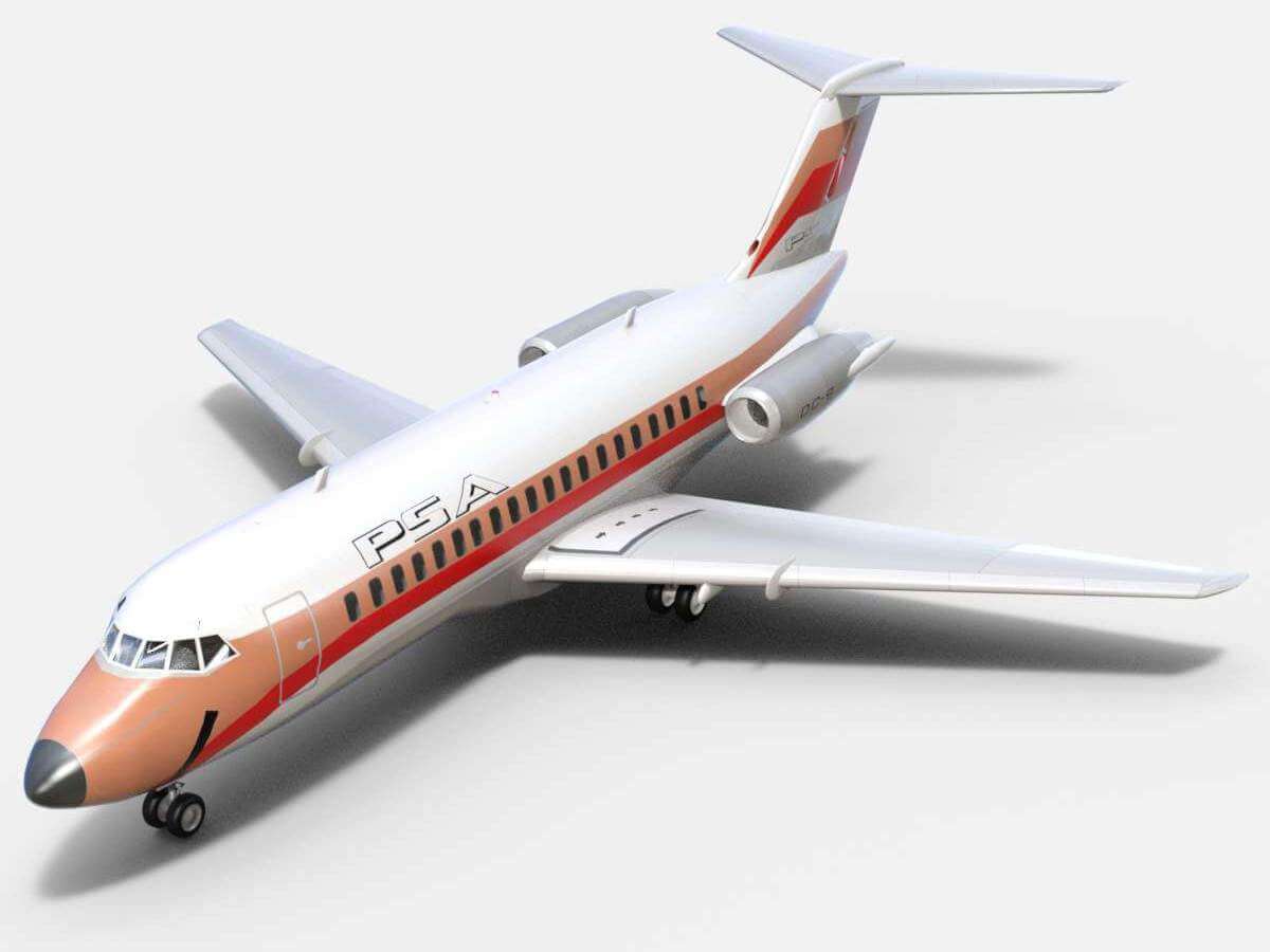 Douglas DC-9-15 PSA 3D Model by Dreamscape Studios