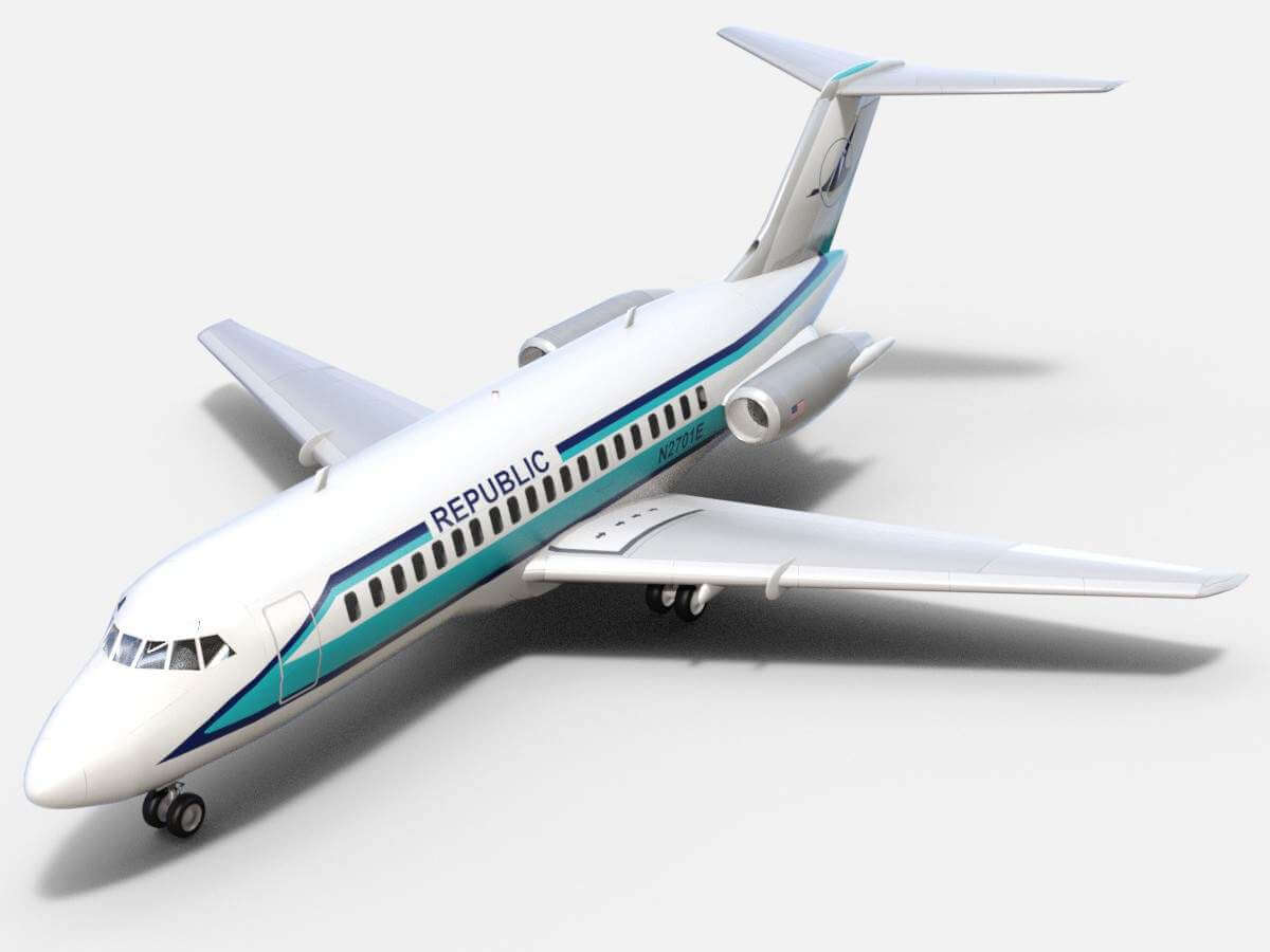 Douglas DC-9-15 Republic - 3D Model by Dreamscape Studios