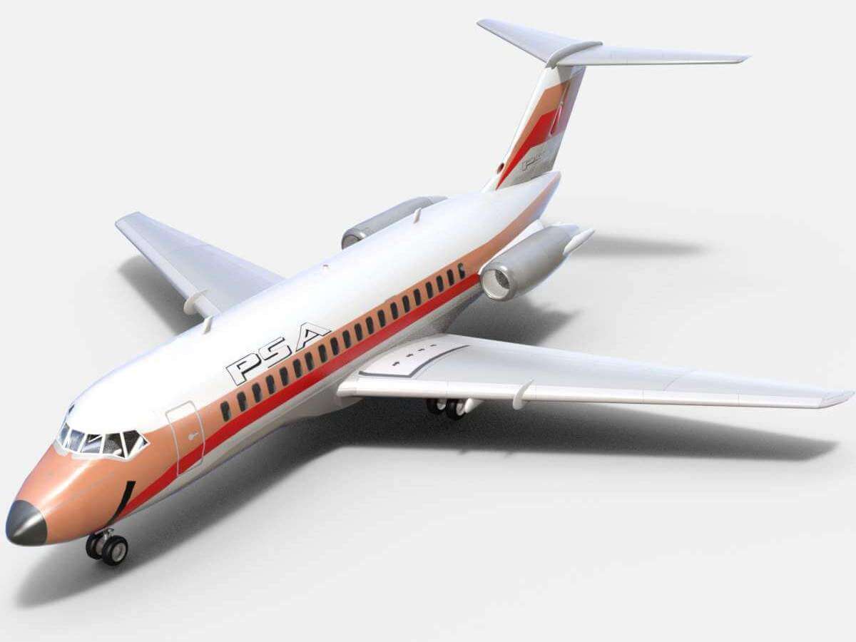 Douglas DC-9-20 PSA 3D Model by Dreamscape Studios