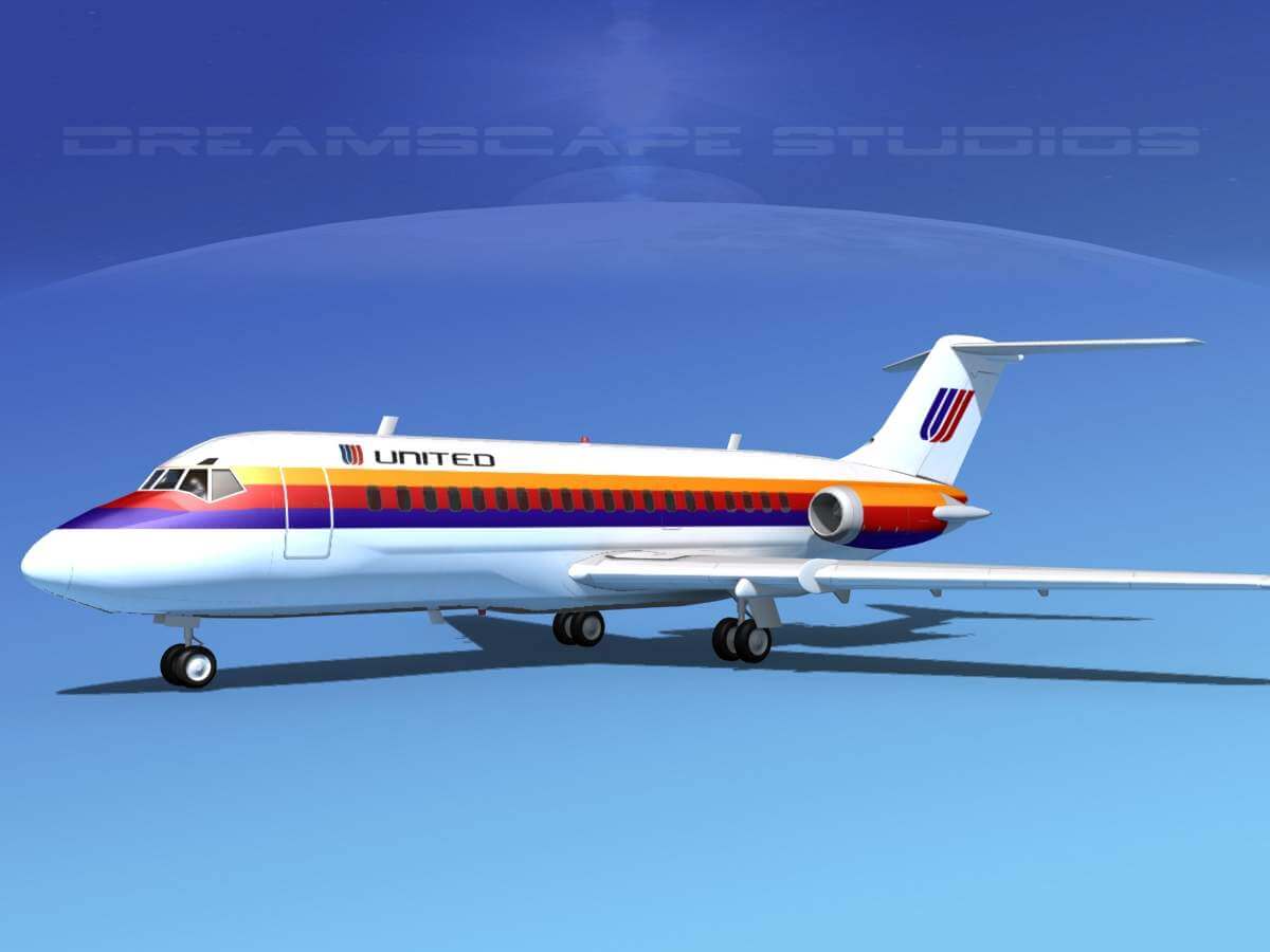 Douglas DC-9-20 United 3D Model by Dreamscape Studios