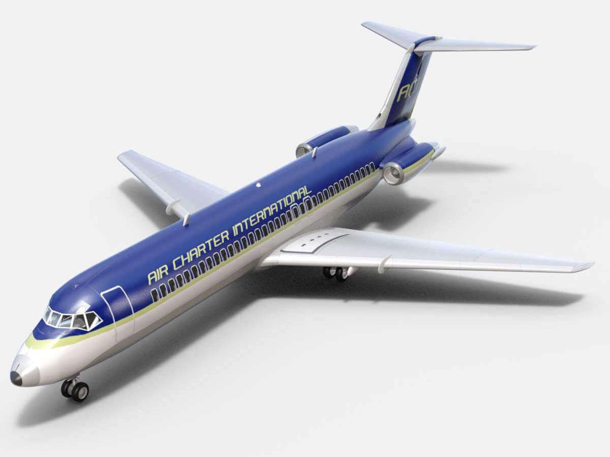 Douglas DC-9-30 Air Charter Intl 3D Model by Dreamscape Studios