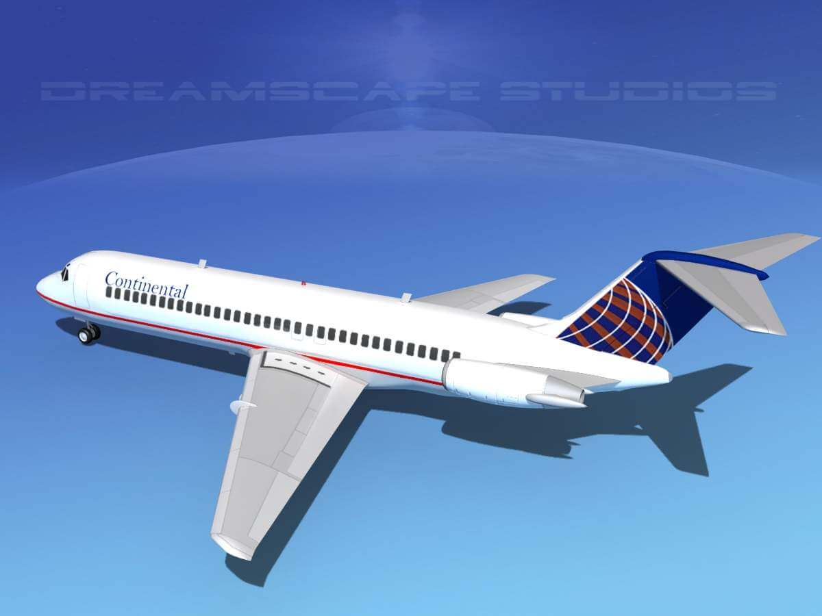 Douglas DC-9-30 Continental 3D Model by Dreamscape Studios