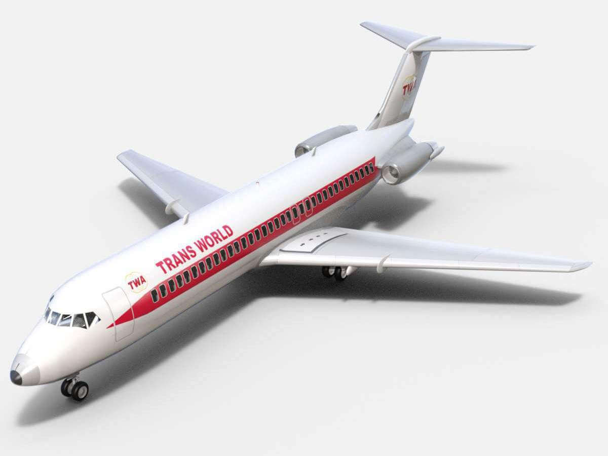Douglas DC-9-30 TWA 3D Model by Dreamscape Studios