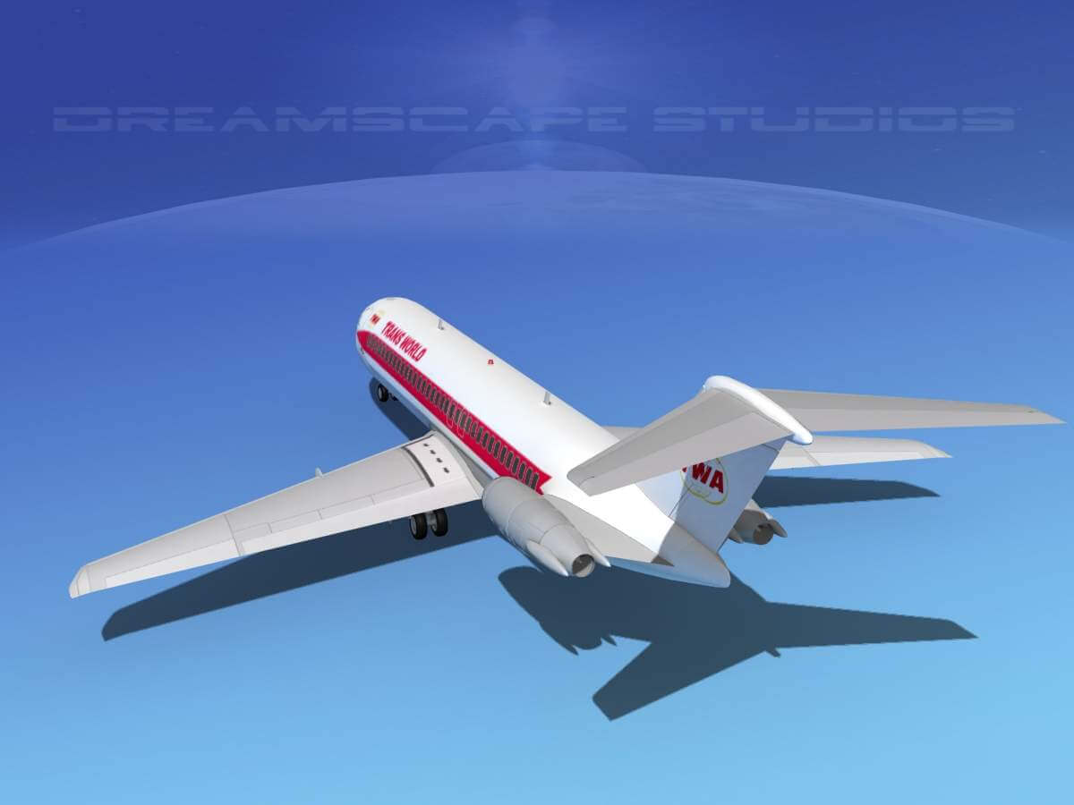 Douglas DC-9-30 TWA 3D Model by Dreamscape Studios