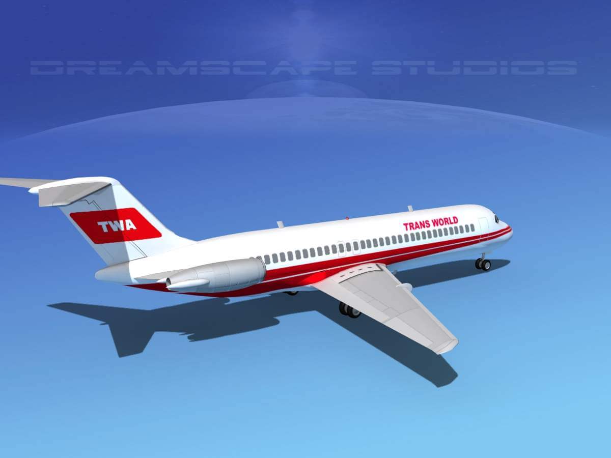 Douglas DC-9-30 TWA 3D Model by Dreamscape Studios
