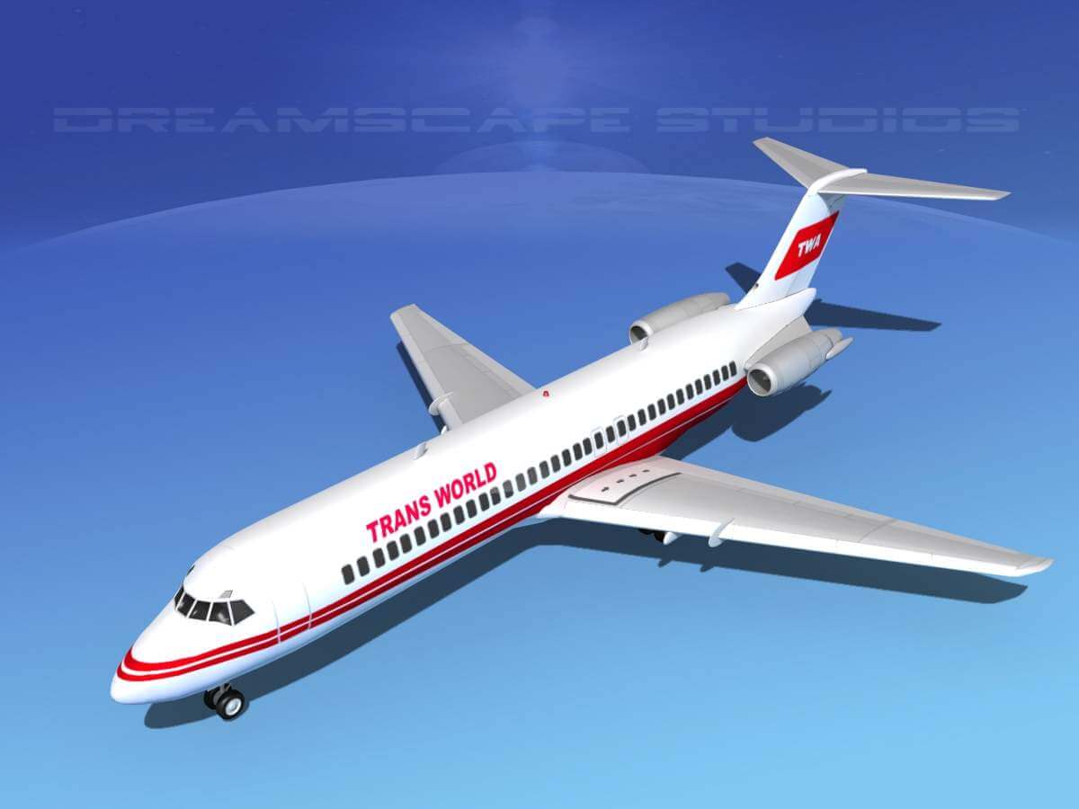 Douglas DC-9-30 TWA 3D Model by Dreamscape Studios