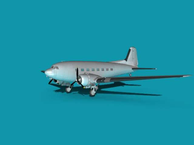 Douglas Super DC-3 R4D-8 3D Model by Dreamscape Studios