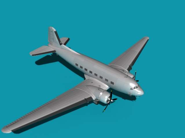 Douglas Super DC-3 R4D-8 3D Model by Dreamscape Studios
