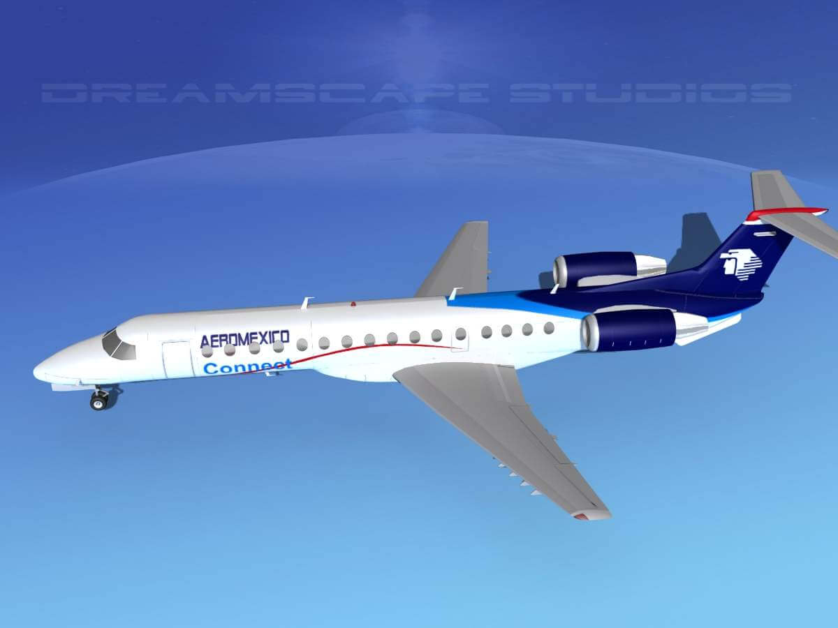 Embraer ERJ-140 Aero Mexico 3D Model by Dreamscape Studios