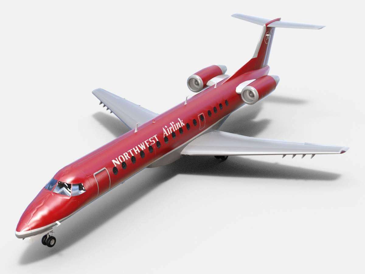 Embraer ERJ-140 Northwest Airlink 3D Model by Dreamscape Studios