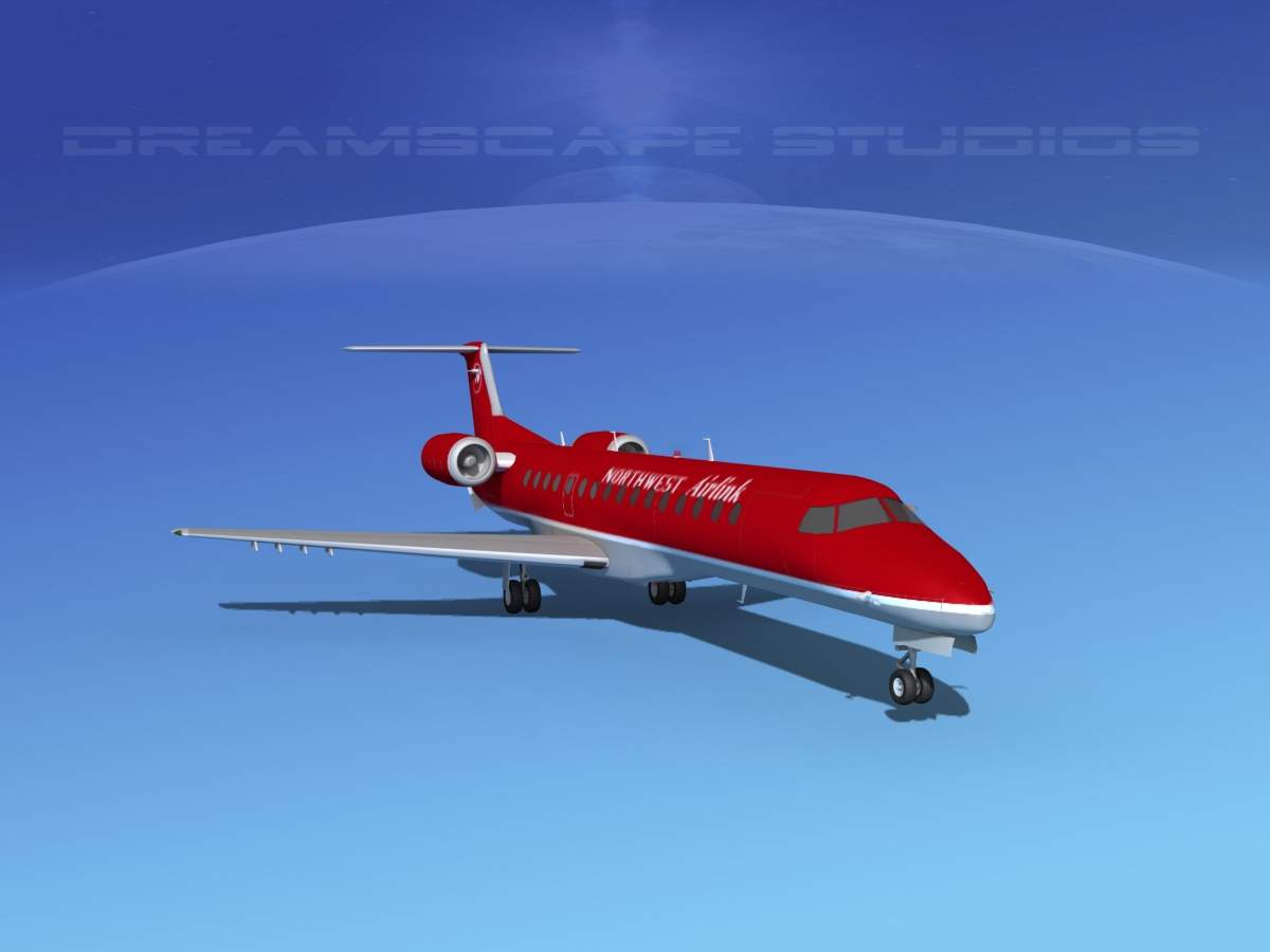 Embraer ERJ-140 Northwest Airlink 3D Model by Dreamscape Studios