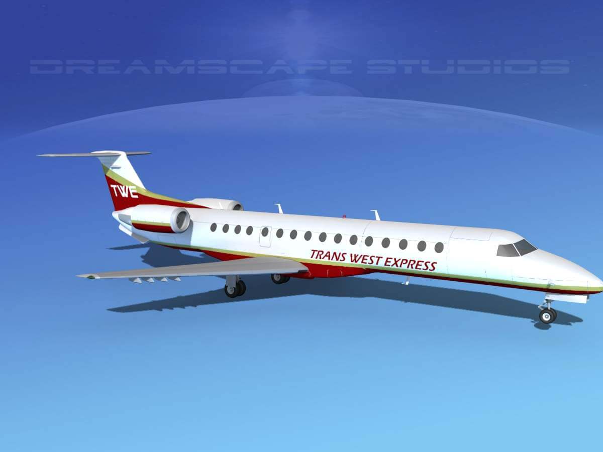 Embraer ERJ-140 Trans West Express 3D Model by Dreamscape Studios