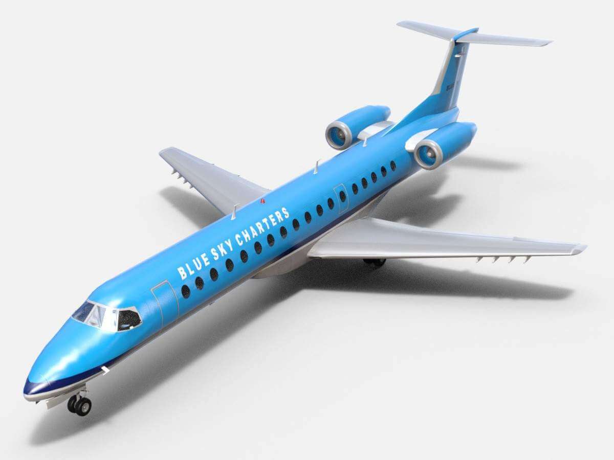 Embraer ERJ-145 Blue Sky Charters 3D Model by Dreamscape Studios