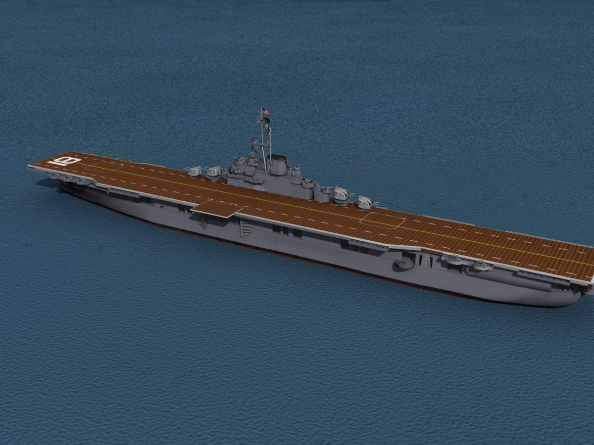 Essex Class Carrier CV-18 USS Wasp 3D Model by Dreamscape Studios