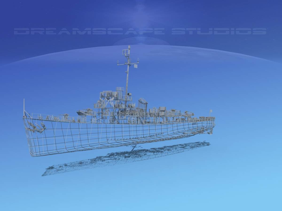 Evarts Class DE 5 USS Evarts - 3D Model by Dreamscape Studios