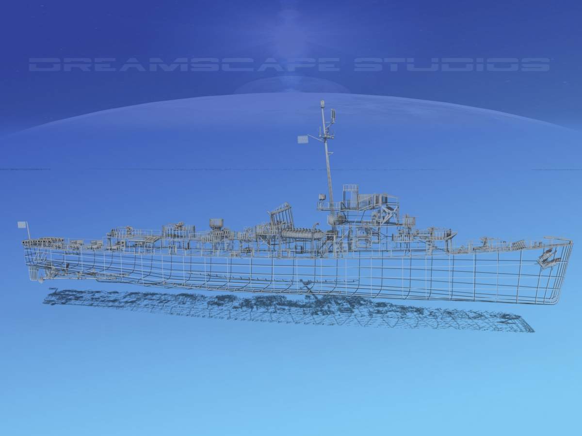 Evarts Class DE 5 USS Evarts - 3D Model by Dreamscape Studios