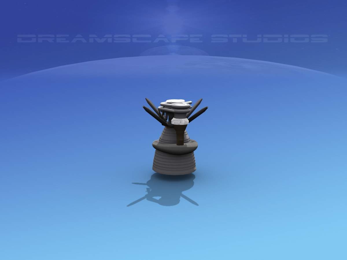 F-1 Rocket Engine 3D Model by Dreamscape Studios