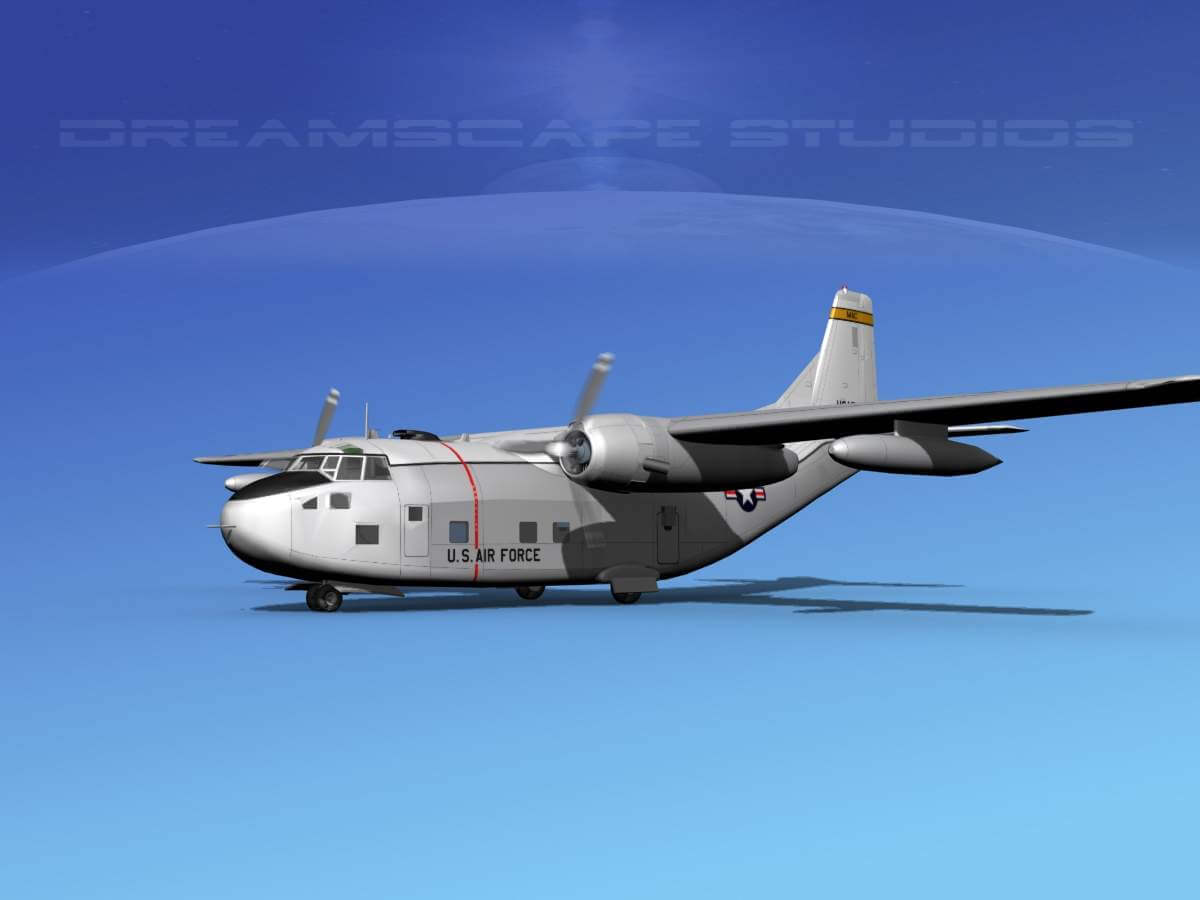Fairchild C-123B Provider USAF 2 3D Model by Dreamscape Studios