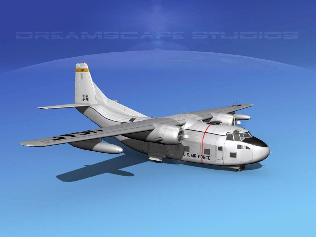 Fairchild C-123B Provider USAF 2 3D Model by Dreamscape Studios