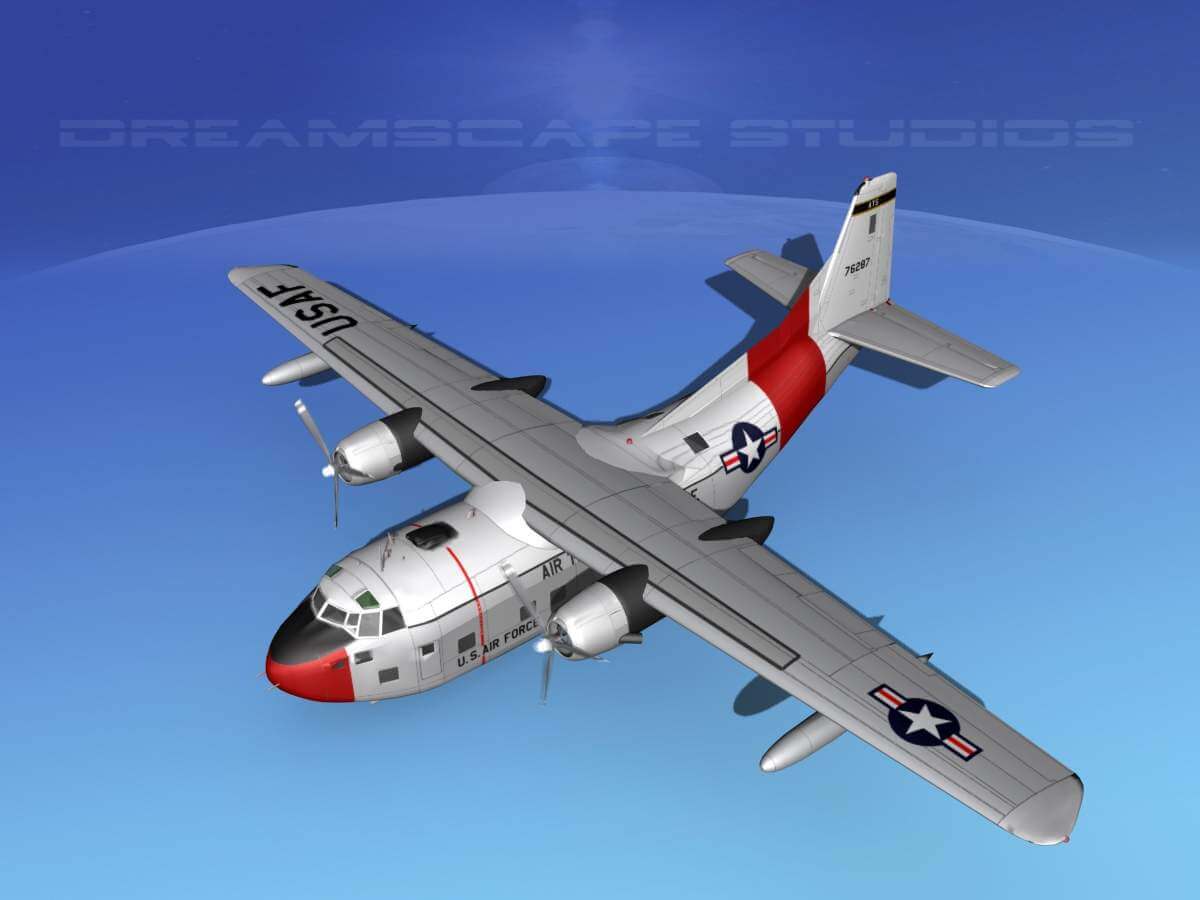 Fairchild C-123B Provider USAF 4 3D Model by Dreamscape Studios