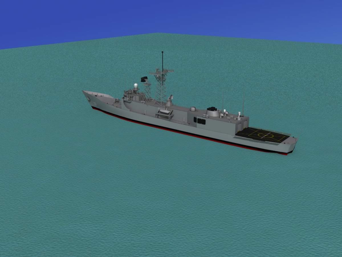 FFG15 USS Estocin Perry Class Frigate - 3D Model by Dreamscape Studios
