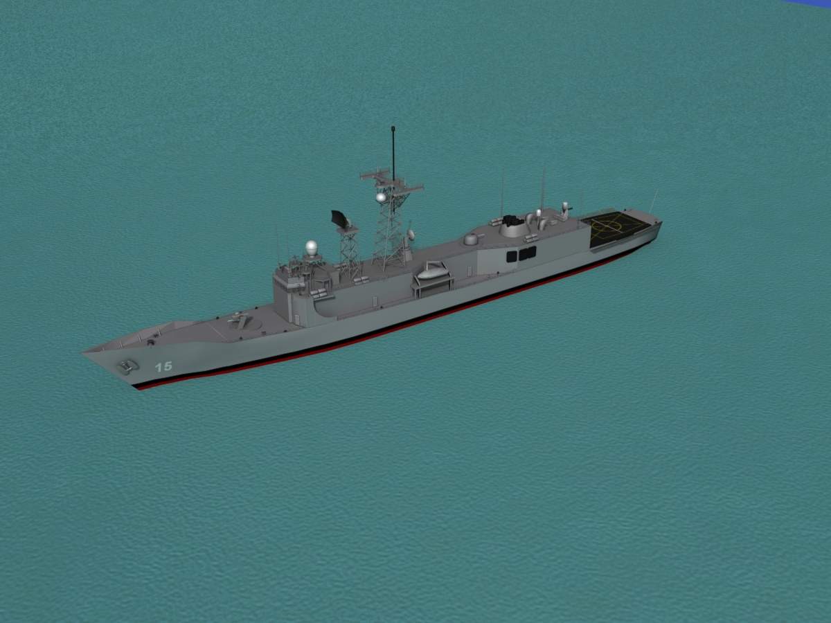 FFG15 USS Estocin Perry Class Frigate - 3D Model by Dreamscape Studios